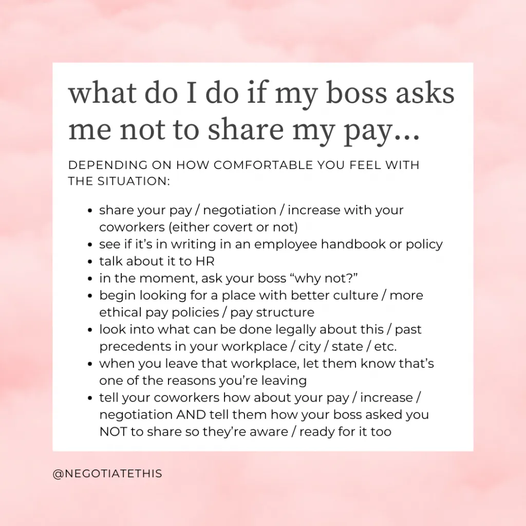 How to Respond If Your Boss Asks You Not to Share Your Pay: 8 Helpful ...