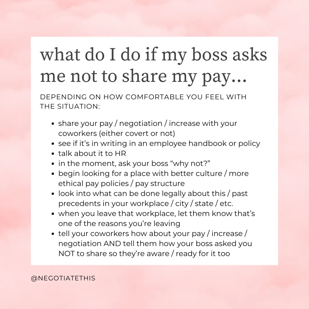 How to Respond If Your Boss Asks You Not to Share Your Pay: 8 Helpful ...